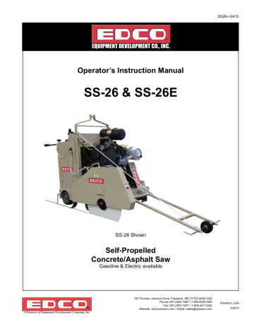 EDCO SS-26 Operators Manual | Manualzz