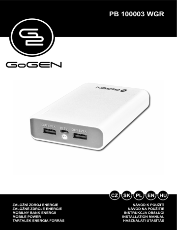 Gogen GOGPB100003WGR Powerbank 10000mAh Instrukcja obsługi | Manualzz