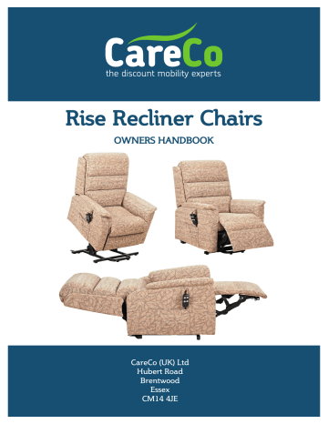 CareCo RR01141 Bergen Petite Riser Recliner Chair Dual Motor Owner's ...