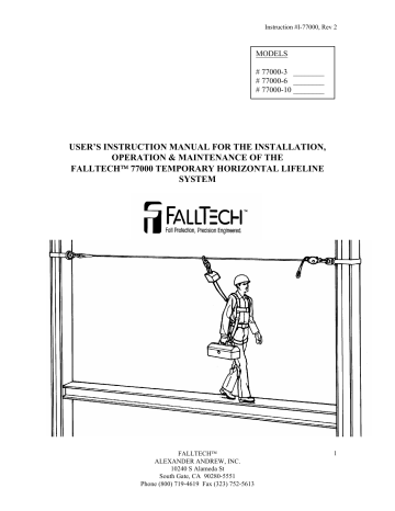 Falltech 770003 2-Person System Instruction manual | Manualzz