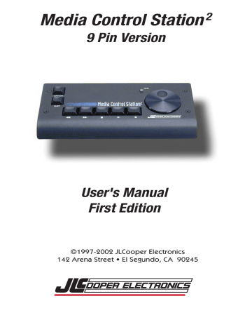 JLCooper MCS2 9 Pin User Manual | Manualzz