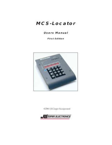 JLCooper MCS-Locator User Manual | Manualzz