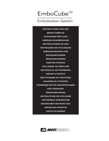 Merit Medical EmboCube Embolization Gelatin CE Mode d'emploi | Manualzz