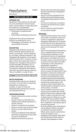 Merit Medical Hepasphere™ Microspheres Instructions for Use | Manualzz
