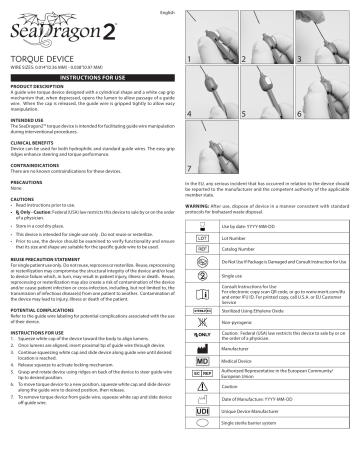 Merit Medical SeaDragon2 Torque Device Instructions for Use | Manualzz