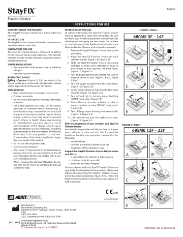 Merit Medical StayFIX® Catheter Securement Device Instructions for Use ...