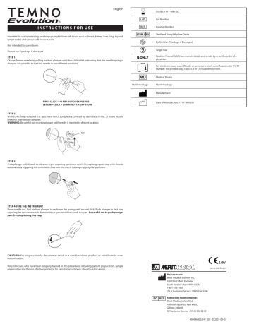 Merit Medical Temno Evolution 取扱説明書 | Manualzz