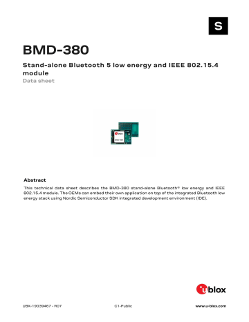 u-blox BMD-380 Data Sheet | Manualzz