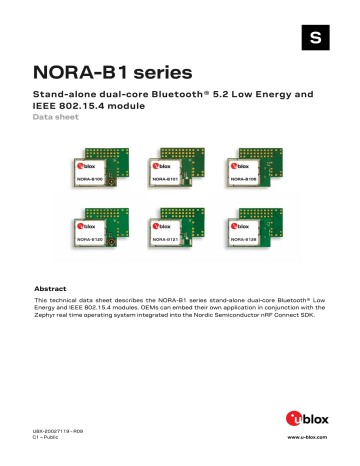 u-blox NORA-B1 Data Sheet | Manualzz