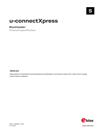 u-blox u-connectXpress bootloader Interface Manual | Manualzz