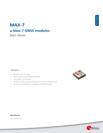 u-blox MAX-7 Data Sheet | Manualzz
