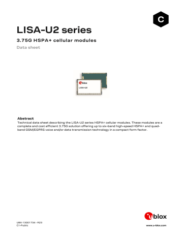 u-blox LISA-U2 Data Sheet | Manualzz