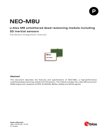u-blox NEO-M8U Hardware Integration Manual | Manualzz