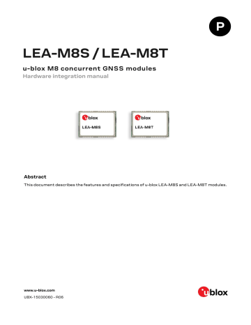 u-blox LEA-M8S-M8T-FW3 Hardware Integration Manual | Manualzz