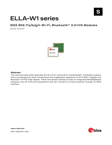 u-blox ELLA-W1 Data Sheet | Manualzz