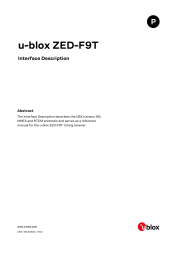 u-blox ZED-F9T-00B - Data Sheet, Integration Manual, Interface Manual
