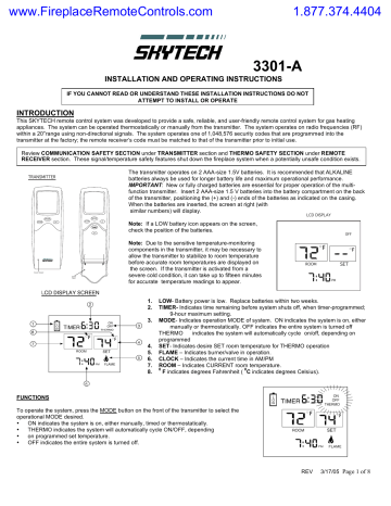Skytech 3301 Owner's Manual | Manualzz