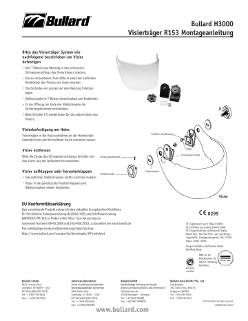 Bullard H3000 Visierträger R153 Installation manual | Manualzz