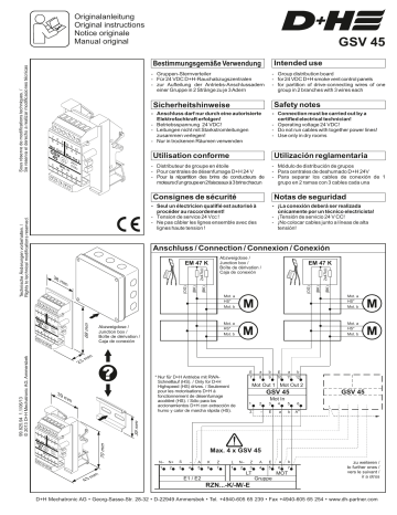 D+H GSV 45 Group distribution board Bedienungsanleitung | Manualzz