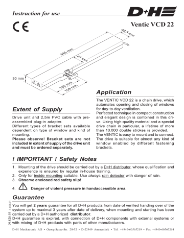 D+H VCD 22 VENTIC Instruction | Manualzz