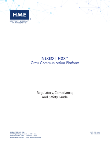 HME NEXEO|HDX Crew Communication Platform Regulatory and Compliance ...