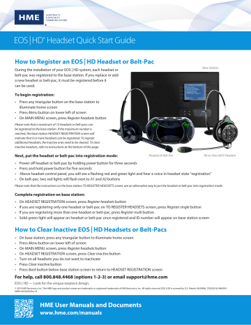 HME EOS|HD Wireless Drive-Thru Headset System Quick Start Guide | Manualzz