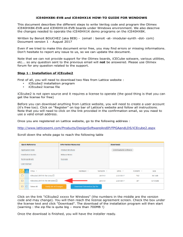 Olimex iCE40HX8K-EVB Getting Started | Manualzz