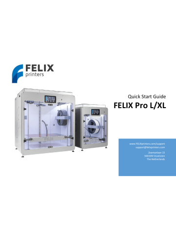 Felix printers FELIX Pro L, FELIX Pro XL Quick Start Manual | Manualzz