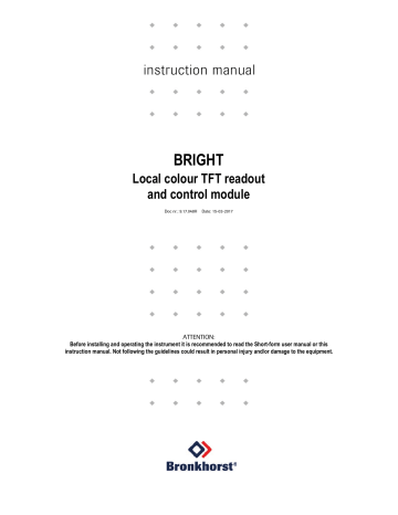 BRONKHORST BRIGHT Instruction Manual | Manualzz