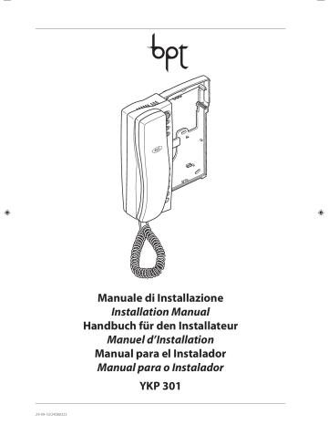 Bpt YKP 301 Installation Manual | Manualzz