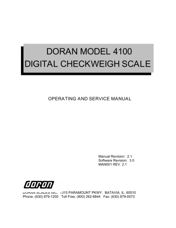 Doran 4100 Operating And Service Manual | Manualzz
