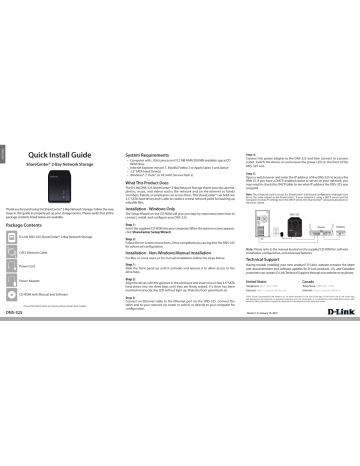 D-Link ShareCenter Shadow DNS-325 Quick Install Manual | Manualzz