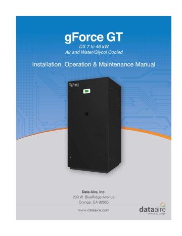 Data Aire gForce DX series Installation, Operation And Maintenance Manual | Manualzz