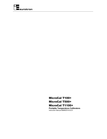 Eurotron MicroCal T100+, MicroCal T500+ Instruction Manual | Manualzz