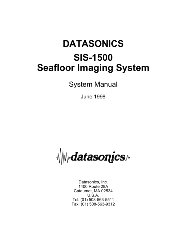 DATASONICS SIS-1500 System Manual | Manualzz