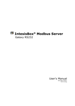 Intesis IBOX-MBS-GALAXY - User manual, Installation manual