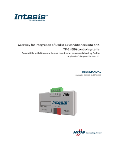 Intesis INKNXDAI001I100 Daikin AC Domestic units to KNX Interface User ...