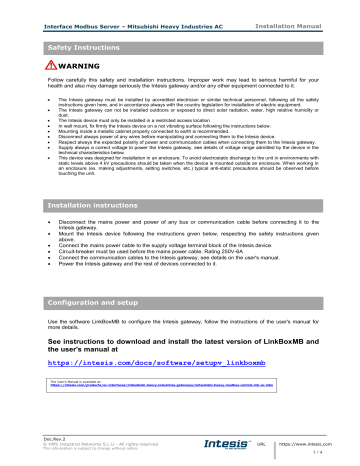 Intesis INMBSMHI048O000 Mitsubishi Heavy Industries VRF systems to ...