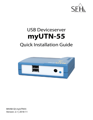 SEH myUTN-55* Device Server Quick Installation Guide | Manualzz