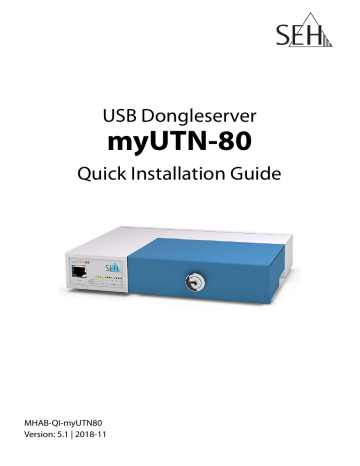 SEH myUTN-80* Dongle Server Quick Installation Guide | Manualzz