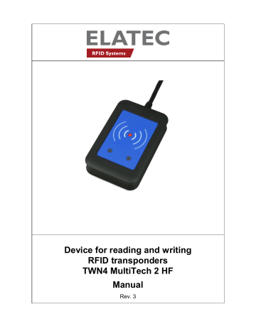 Elatec TWN4 MultiTech 2 HF Manual | Manualzz