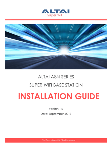 Altai Technologies A8N SERIES Installation Manual | Manualzz