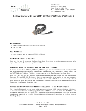 Ettus Research USRP B200mini-i Getting Started | Manualzz