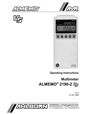 Almemo 2190-2 Operating Instructions Manual | Manualzz