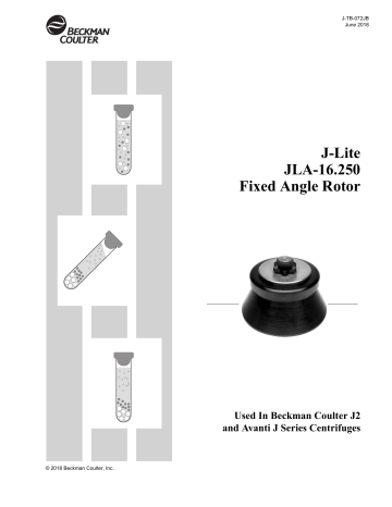 Beckman Coulter J-Lite JLA 16.250 Instruction Manual | Manualzz