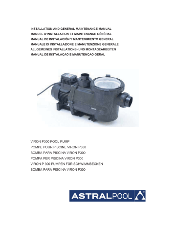 Astral Pool VIRON P300 Installation And Maintenance Manual | Manualzz