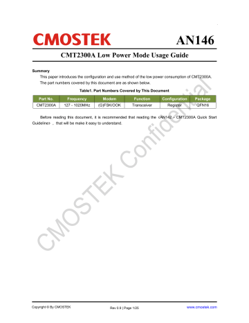 CMOSTEK CMT2300A Use Manual | Manualzz