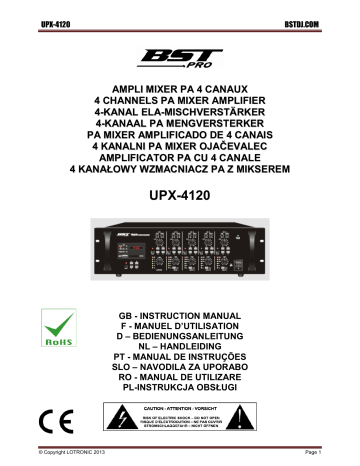 BST Pro UPX-4120 Instruction Manual | Manualzz