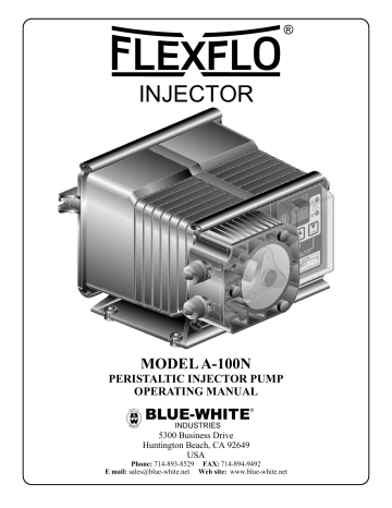 Blue-White industries flexflo A-100N Operating Manual | Manualzz
