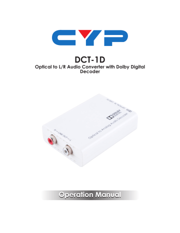 CYP DCT-1D Operation Manual | Manualzz